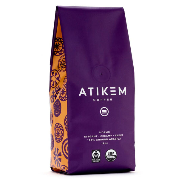 ATIKEM Organic Ground Coffee, Medium Roast Sidamo Ethiopian Coffee ...